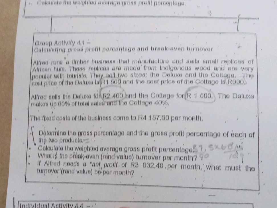 Group Activity 4.1 - Calculating gross | StudyX