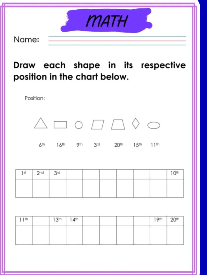 Draw each shape in its respective position | StudyX