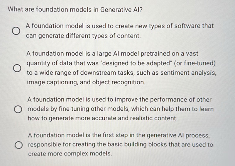 What are foundation models in Generative AI?