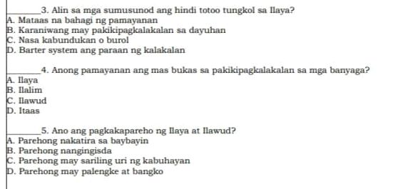 3. Alin sa mga sumusunod ang hindi totoo | StudyX