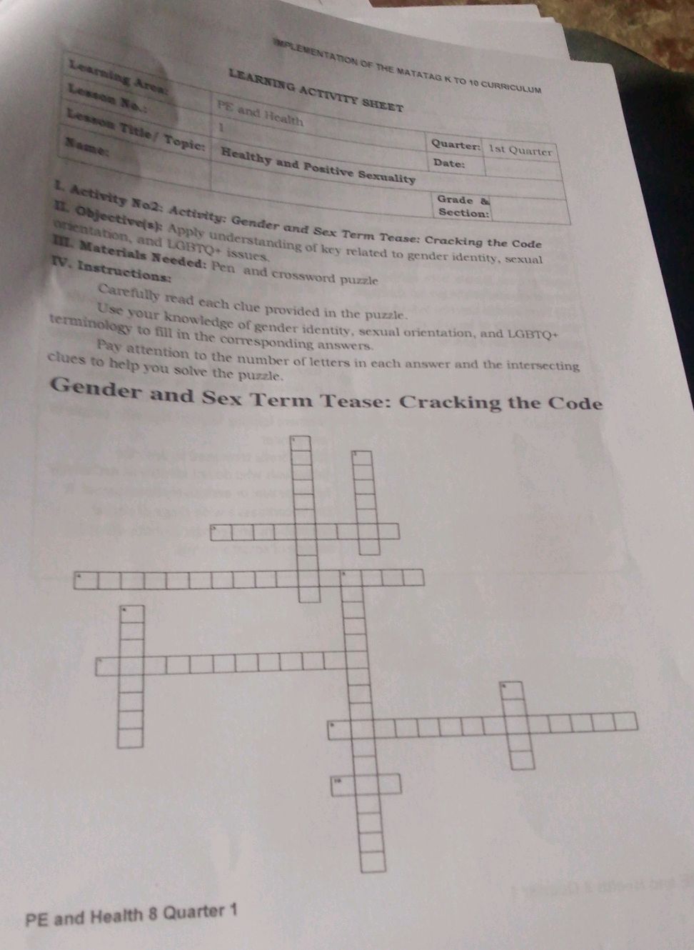 Gender and Sex Term Tease: Cracking the Code | StudyX