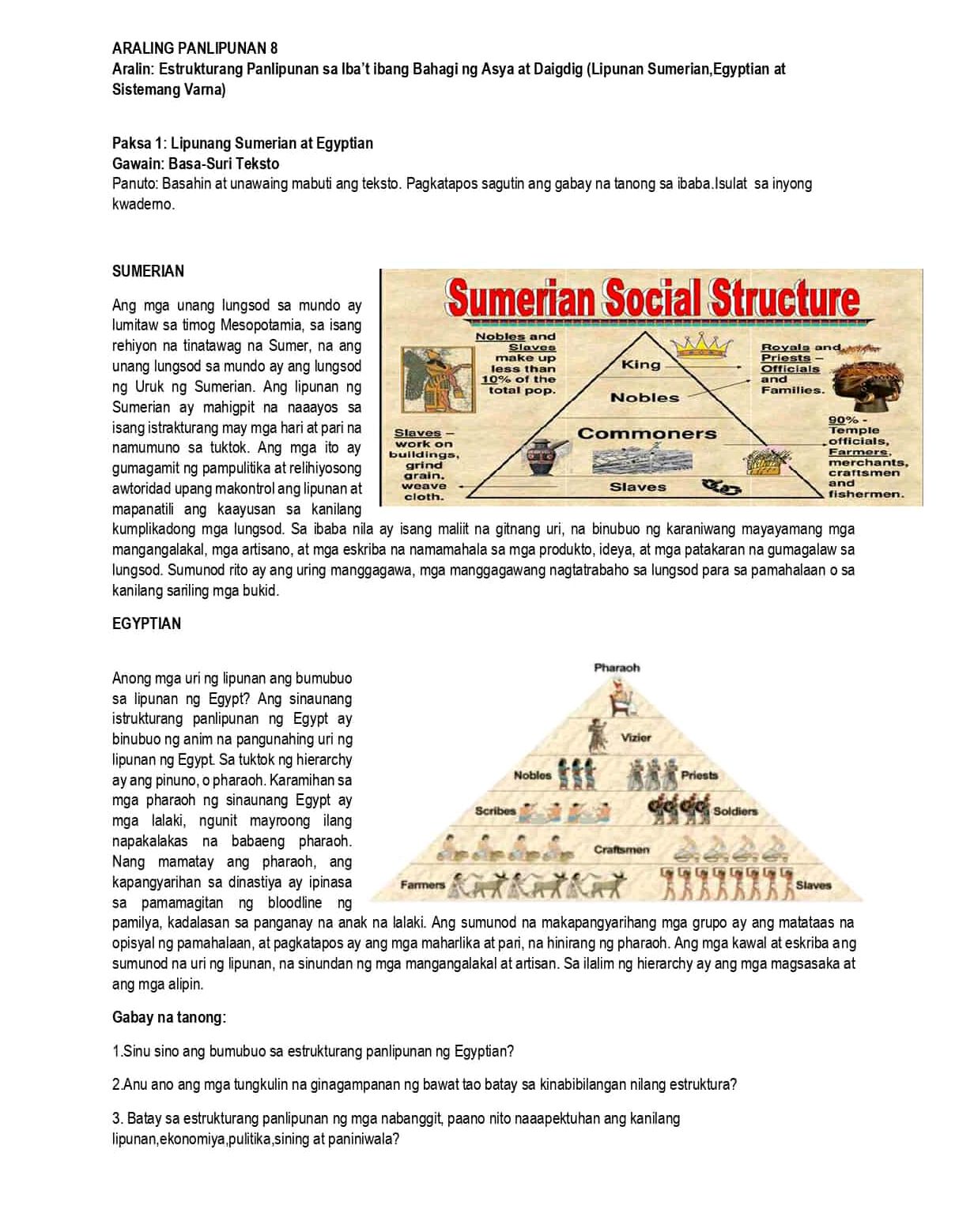 1. Sinu sino ang bumubuo sa estrukturang | StudyX