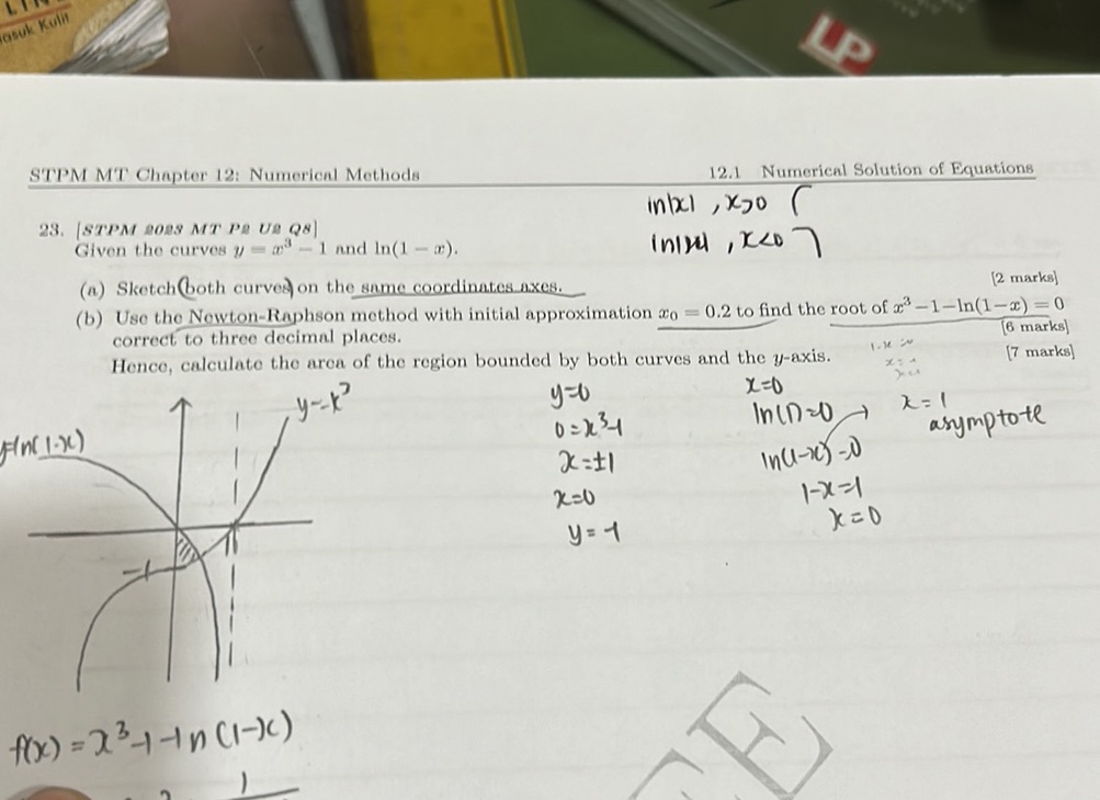 23. Given the curves $y = x^3 - 1$ and | StudyX