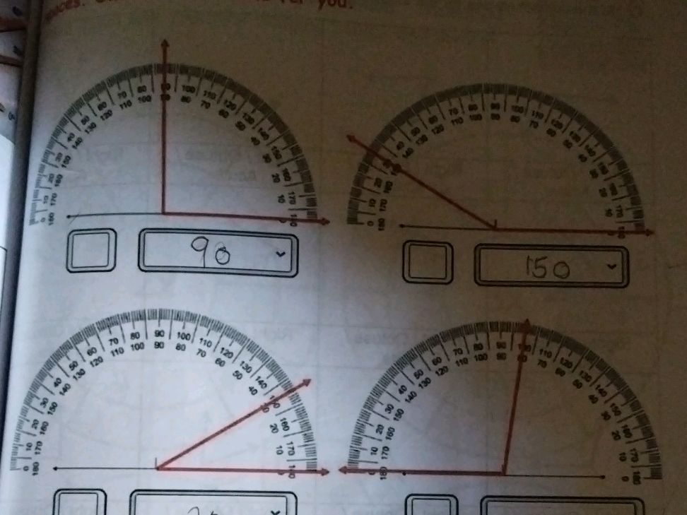 The image shows four protractors with angles | StudyX