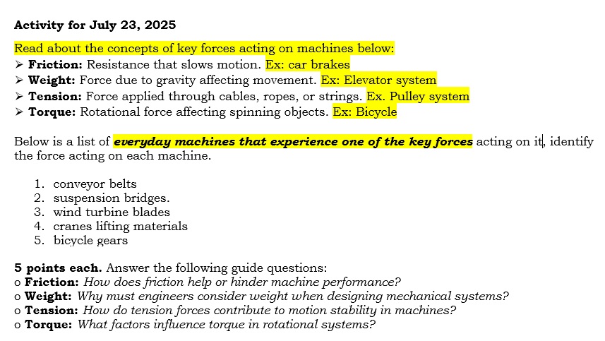 Read about the concepts of key forces acting | StudyX