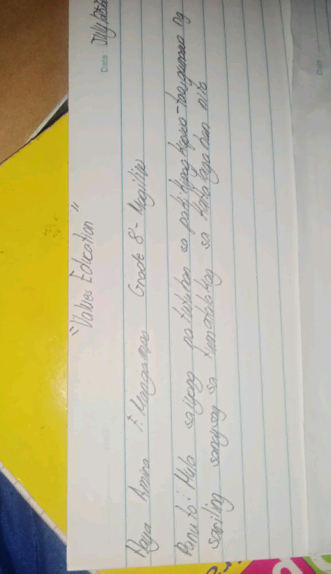 "Values Education" Maya Amira F. Mangampo | StudyX