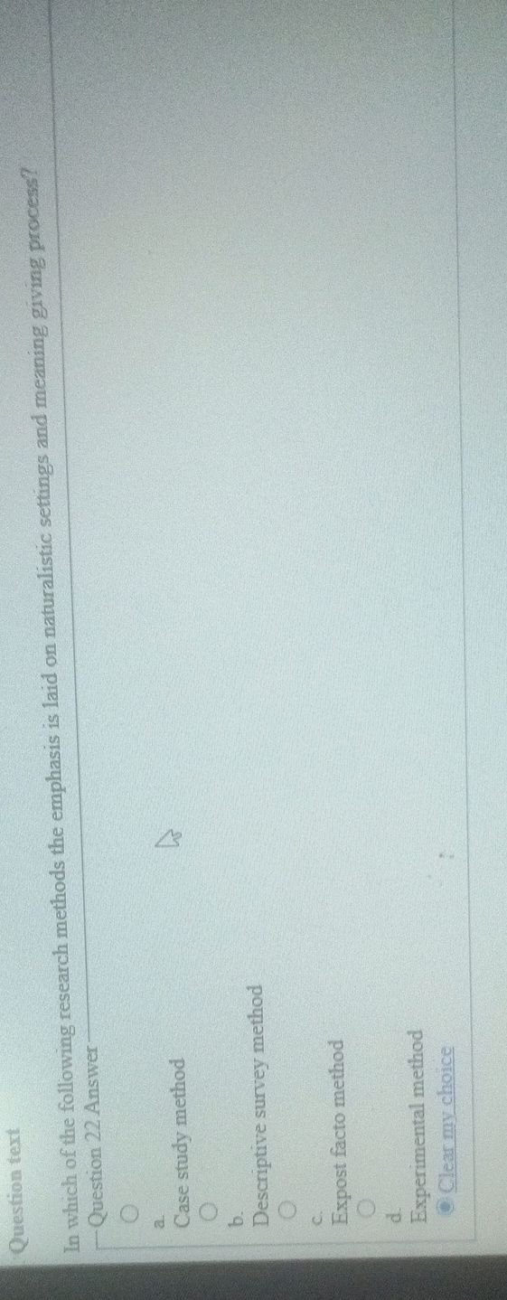 In which of the following research methods | StudyX