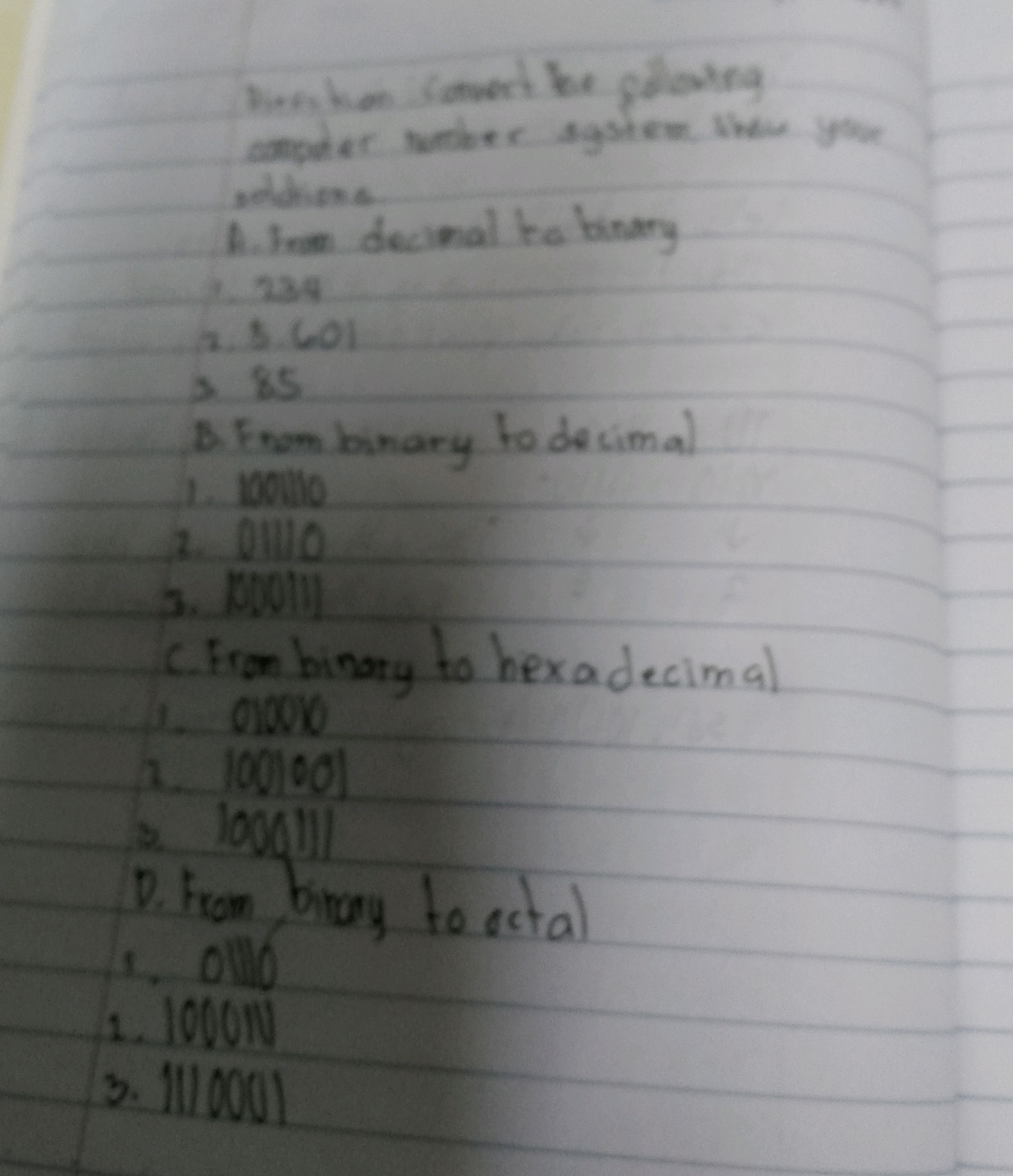 Directions: Convert the following computer | StudyX