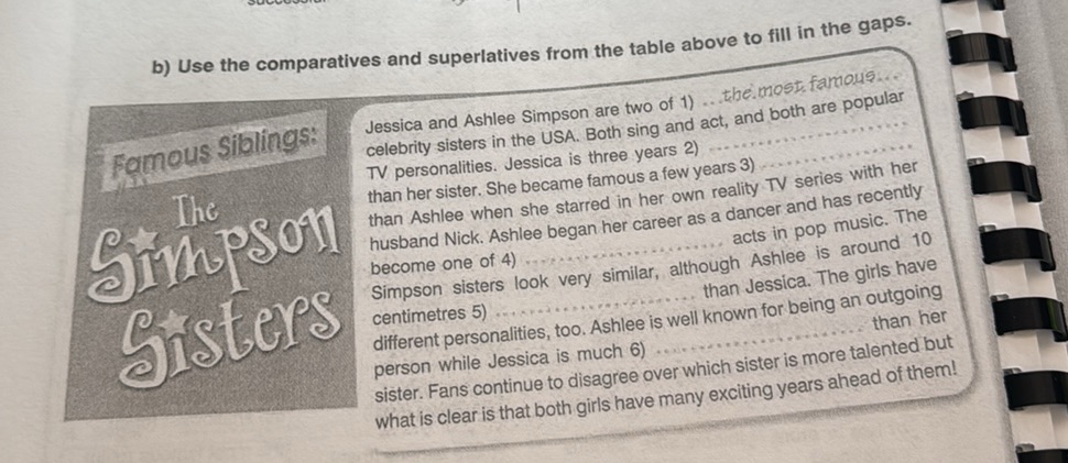 b) Use the comparatives and superlatives | StudyX