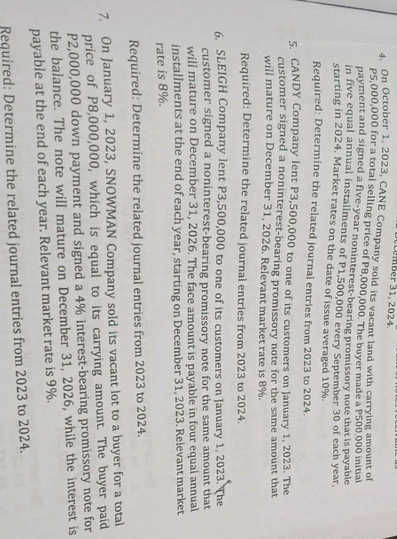 4. On October 1, 2023, CANE Company sold its | StudyX