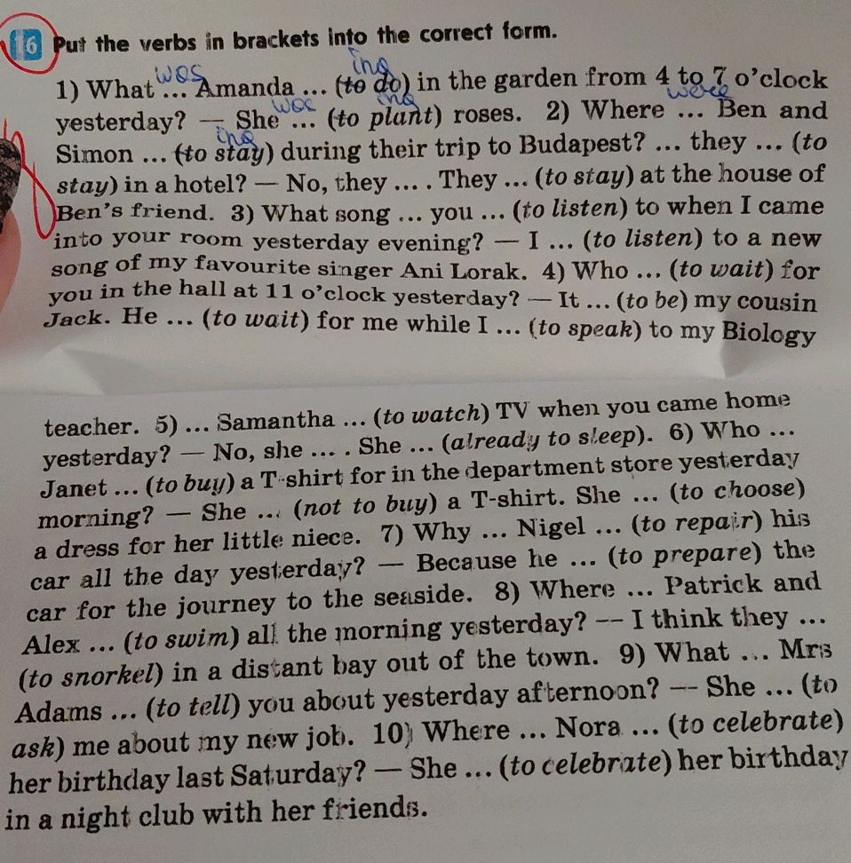 Put the verbs in brackets into the correct | StudyX