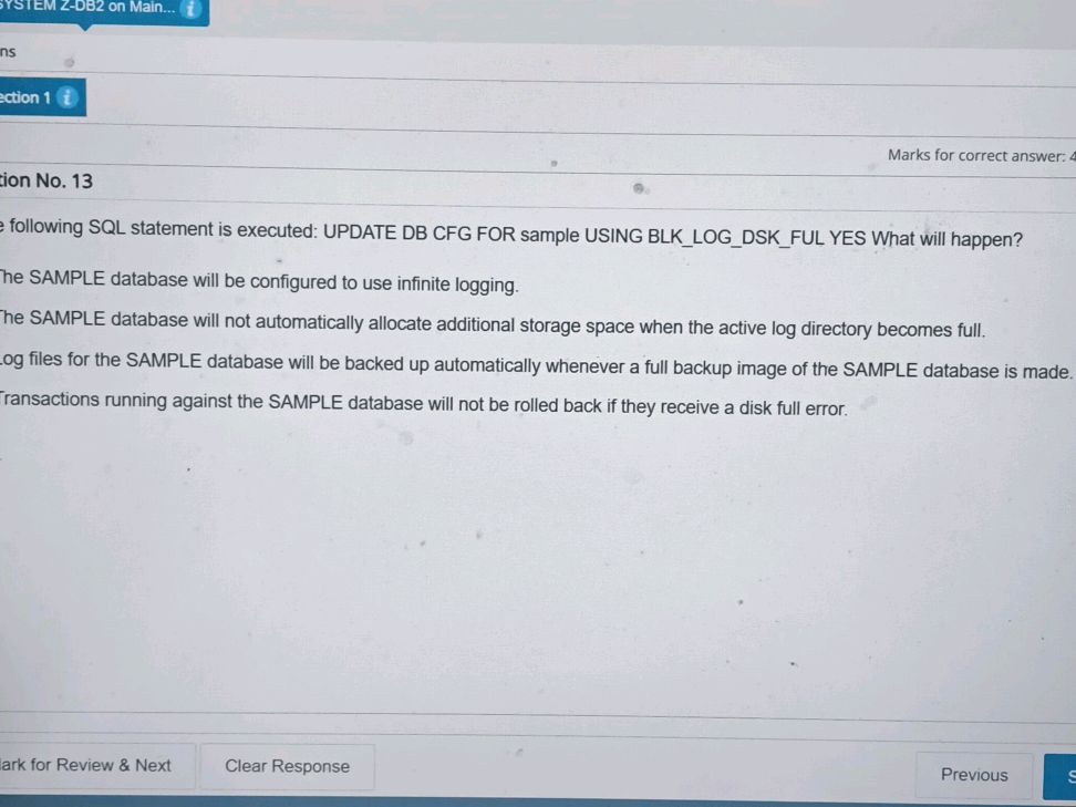 Question No. 13 The following SQL statement | StudyX