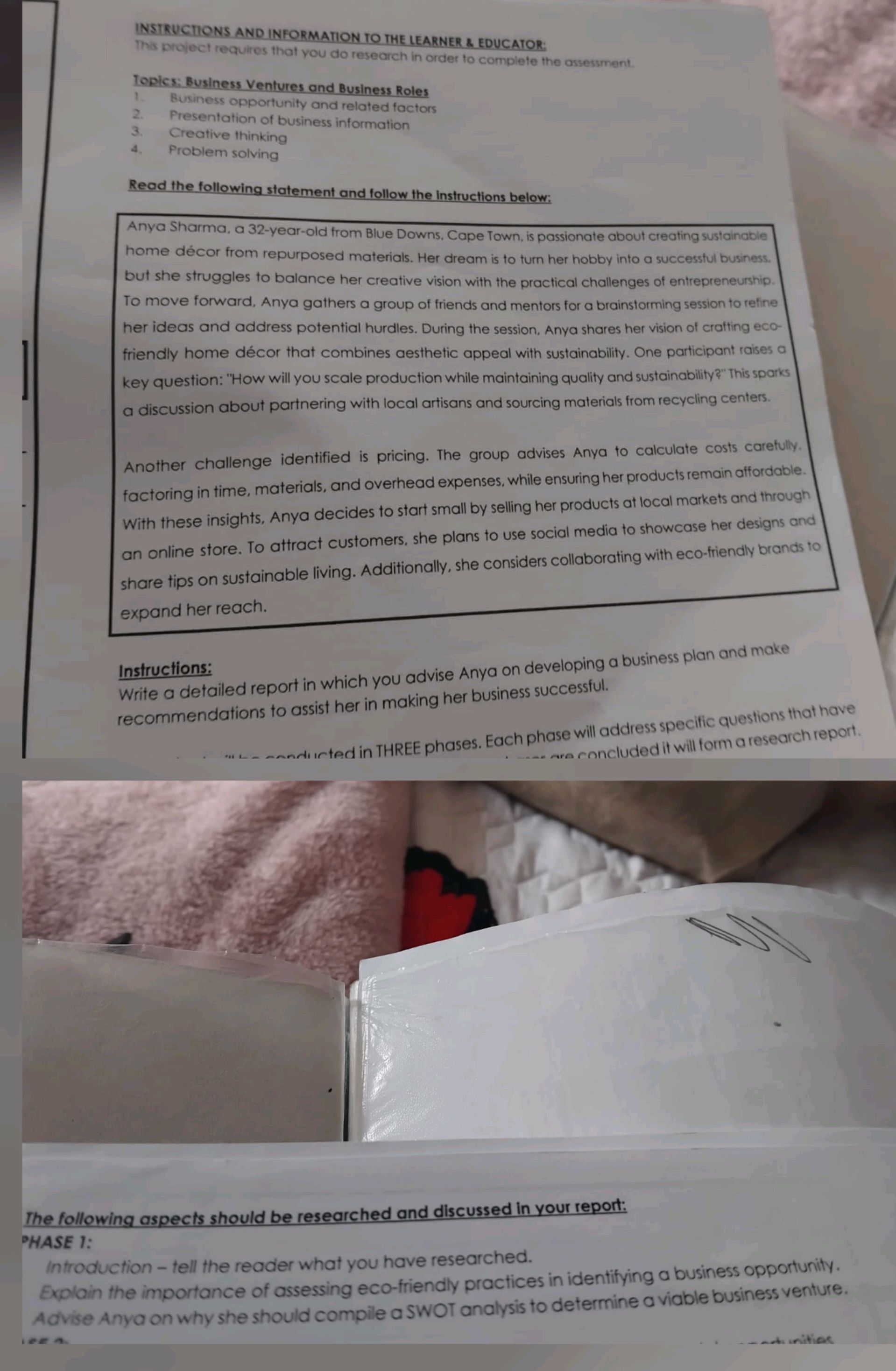 INSTRUCTIONS AND INFORMATION TO THE LEARNER | StudyX