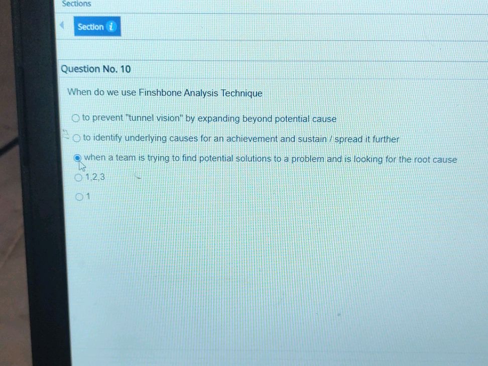 Question No. 10 When do we use Finshbone | StudyX
