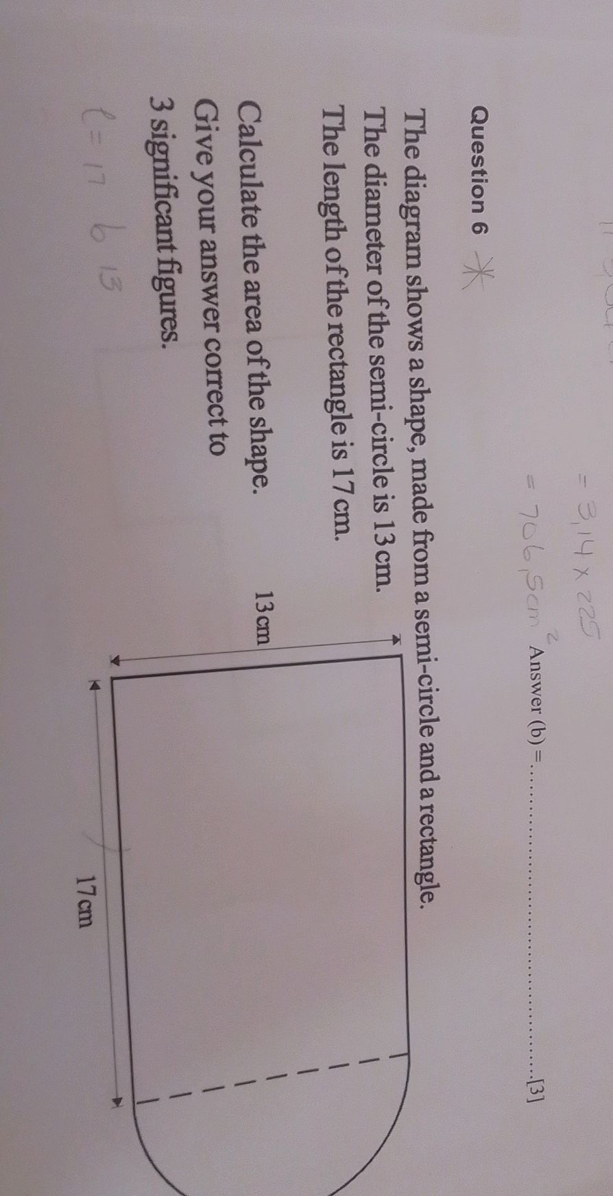 Question 6 The diagram shows a shape, made | StudyX