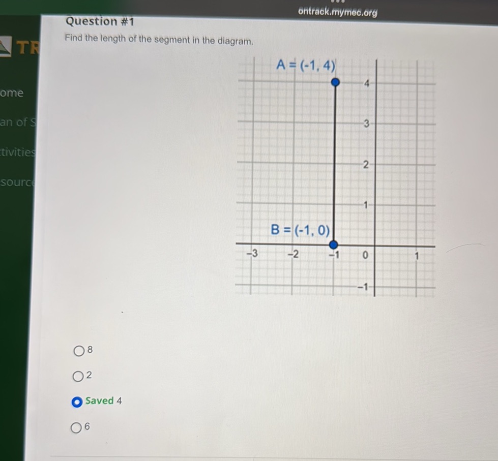 Question #1 Find the length of the segment | StudyX