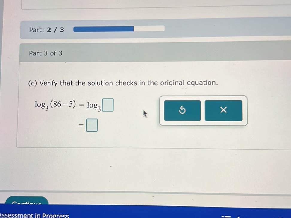 (c) Verify that the solution checks in the