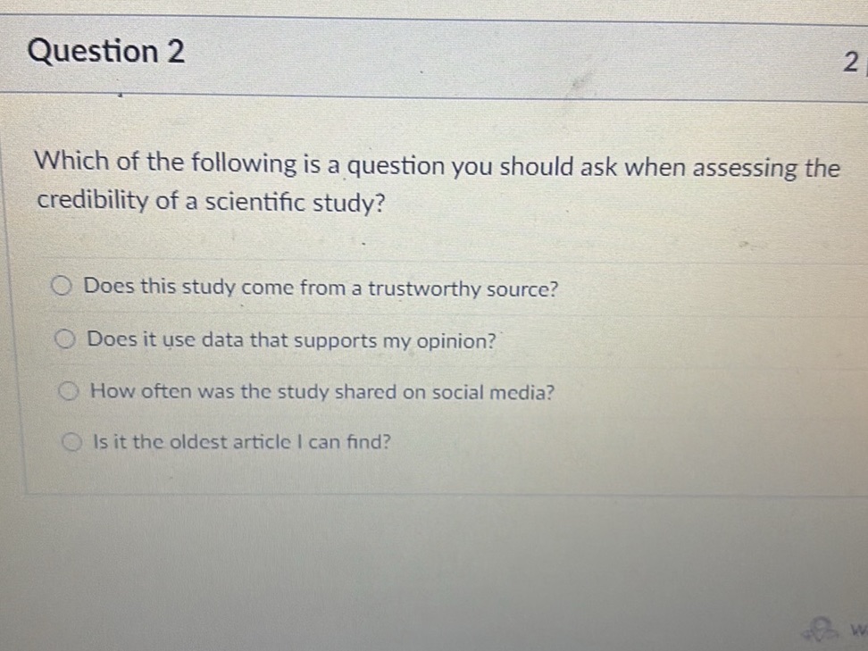 Which of the following is a question you | StudyX