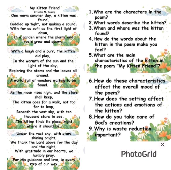 Who are the characters in the poem? 2. What
