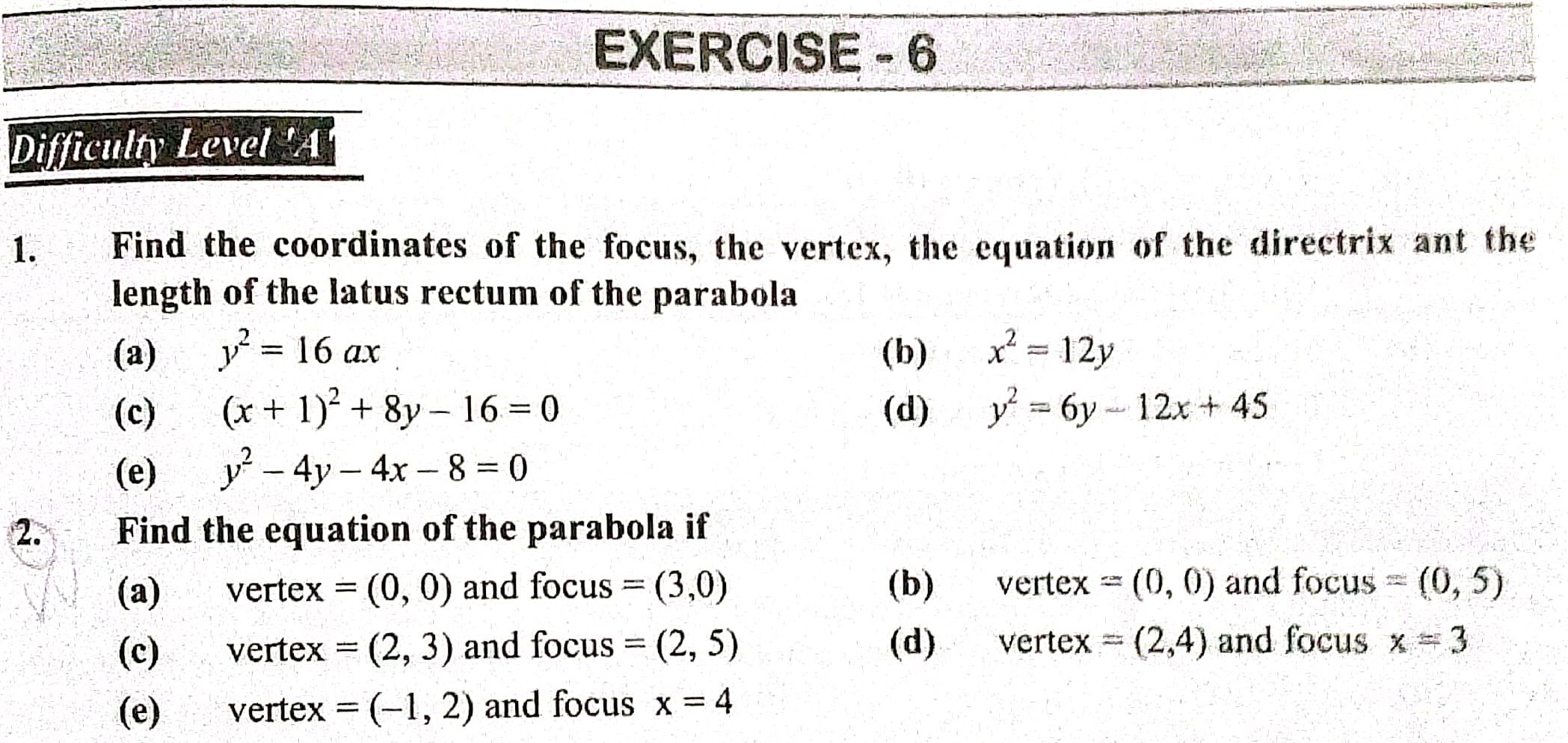 Find the coordinates of the focus, the