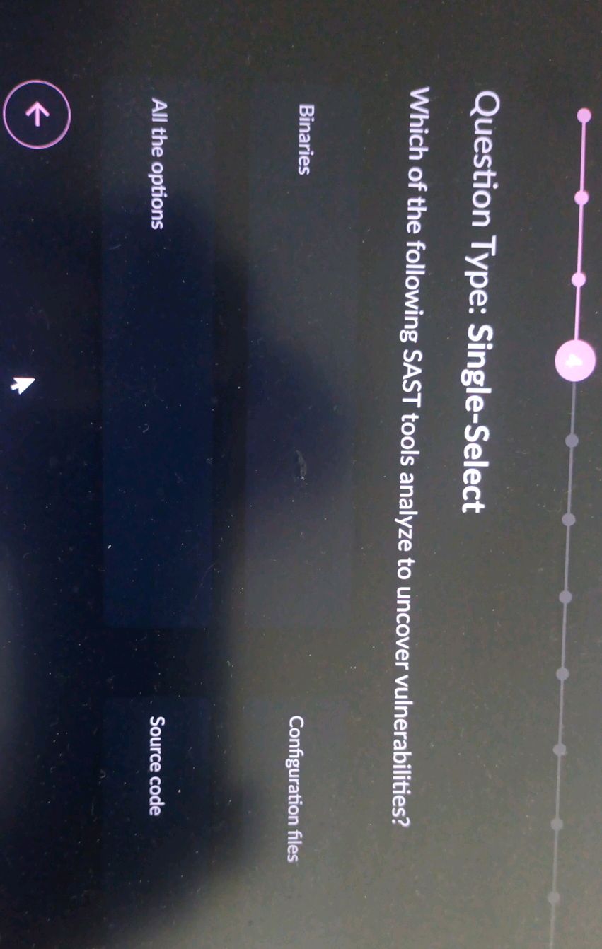 Which of the following SAST tools analyze to | StudyX