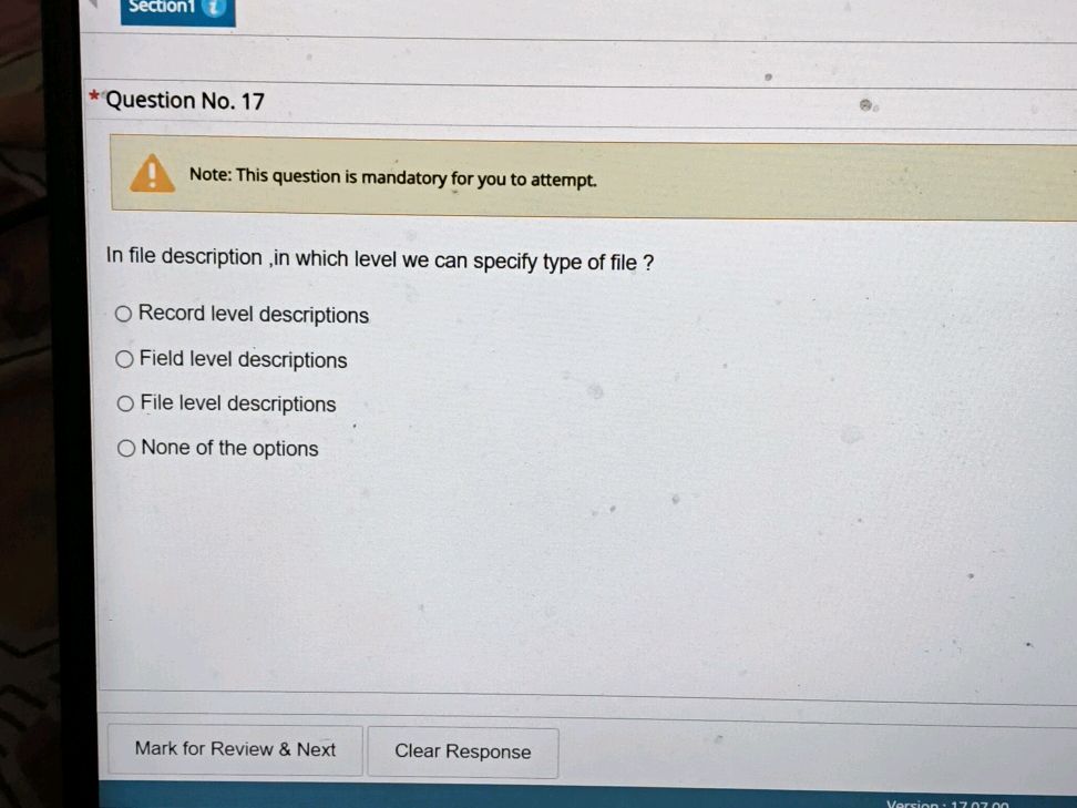 In file description, in which level we can | StudyX