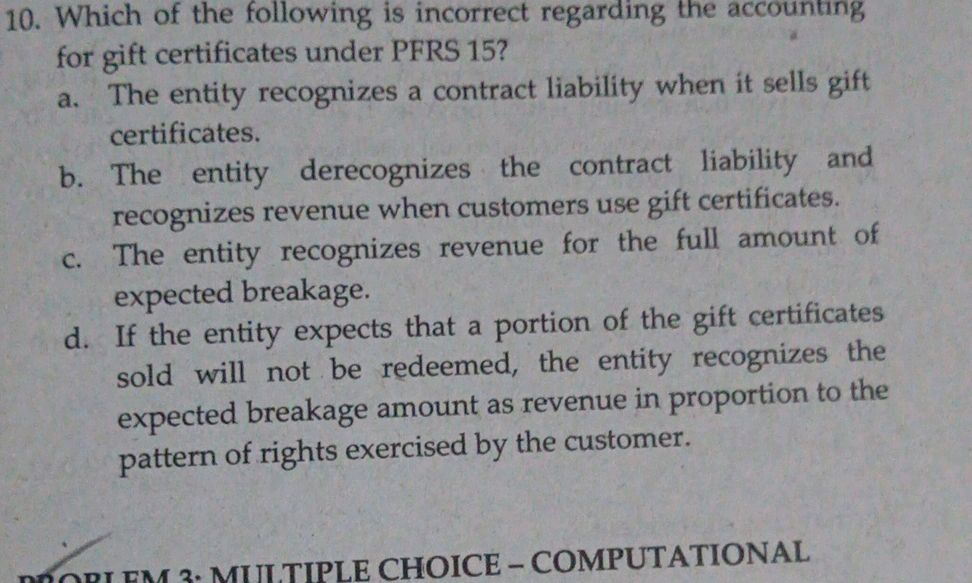 10. Which of the following is incorrect | StudyX