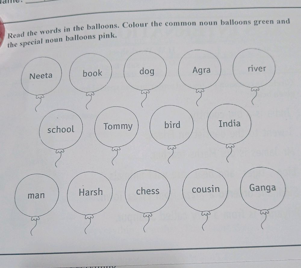 Read the words in the balloons. Colour the | StudyX