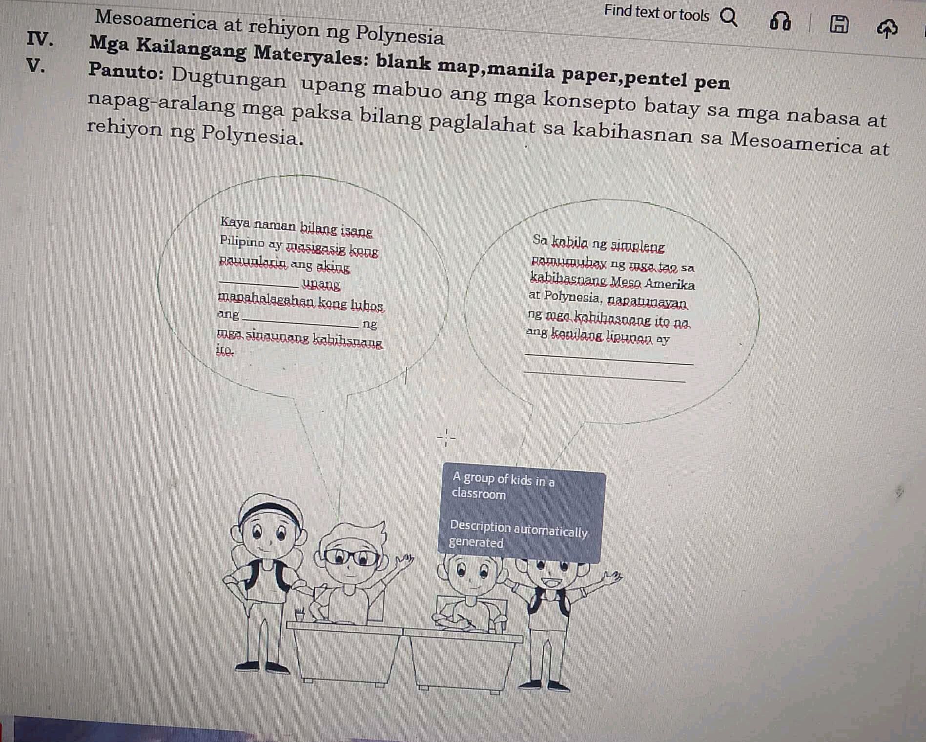 IV. Mesoamerica at rehiyon ng Polynesia V. | StudyX