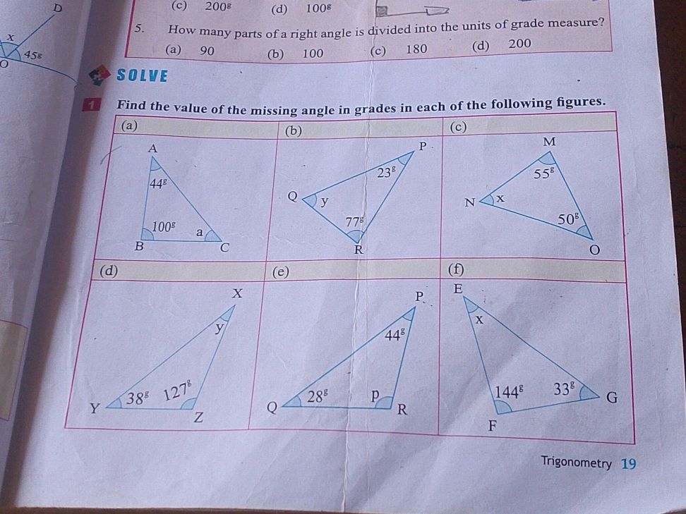 How many parts of a right angle is divided