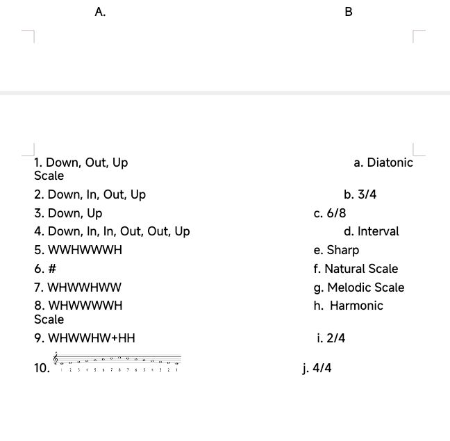 1. Down, Out, Up Scale 2. Down, In, Out, Up | StudyX