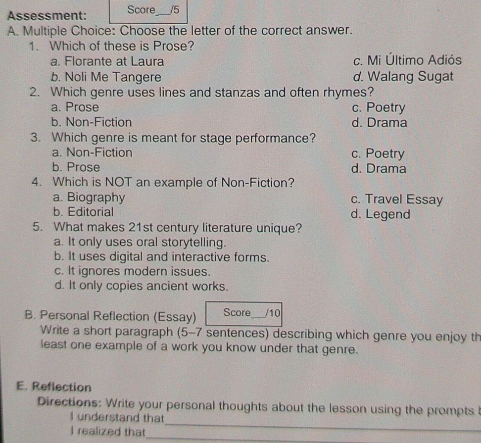 A. Multiple Choice: Choose the letter of the | StudyX