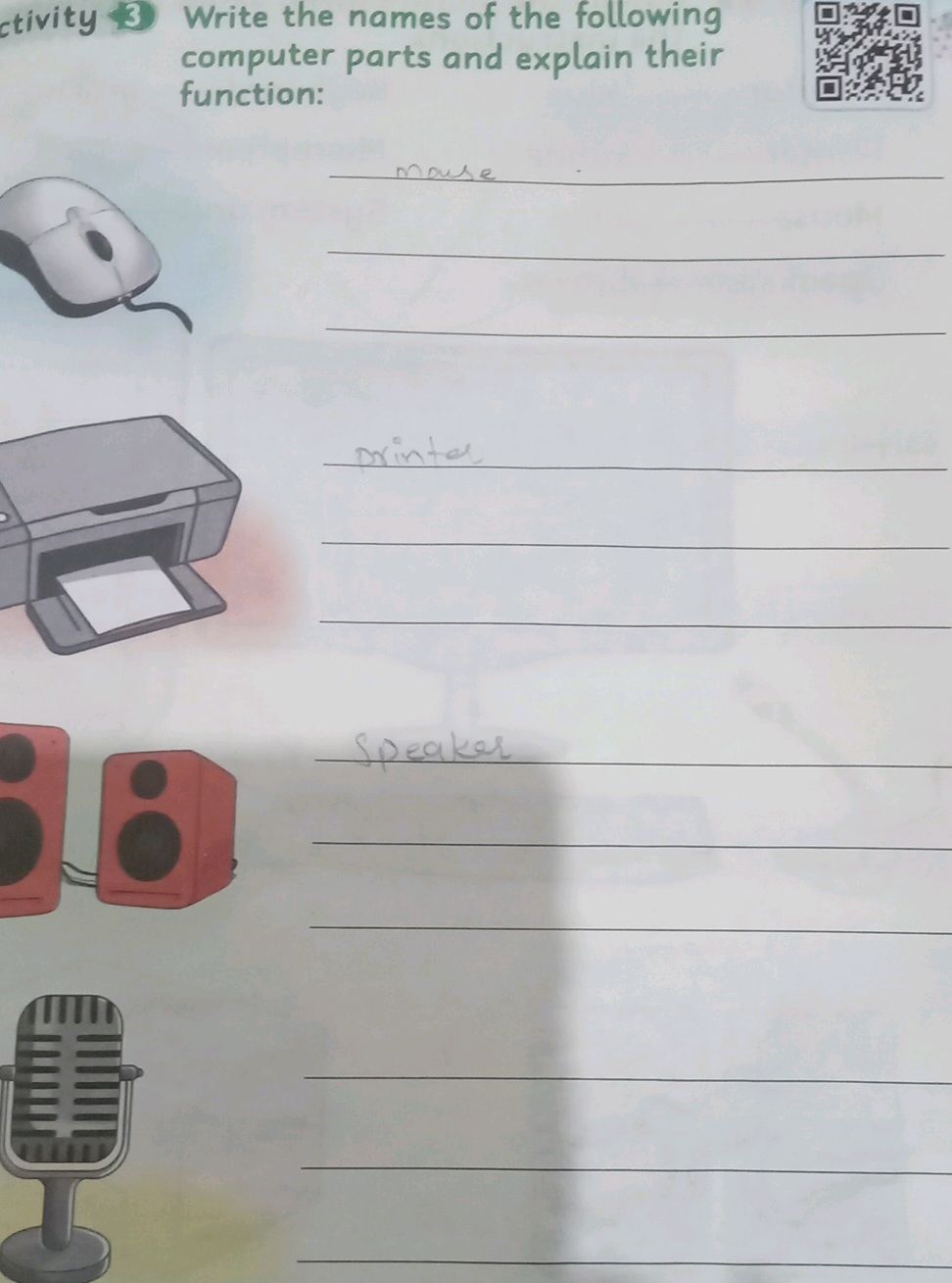 Write the names of the following computer | StudyX