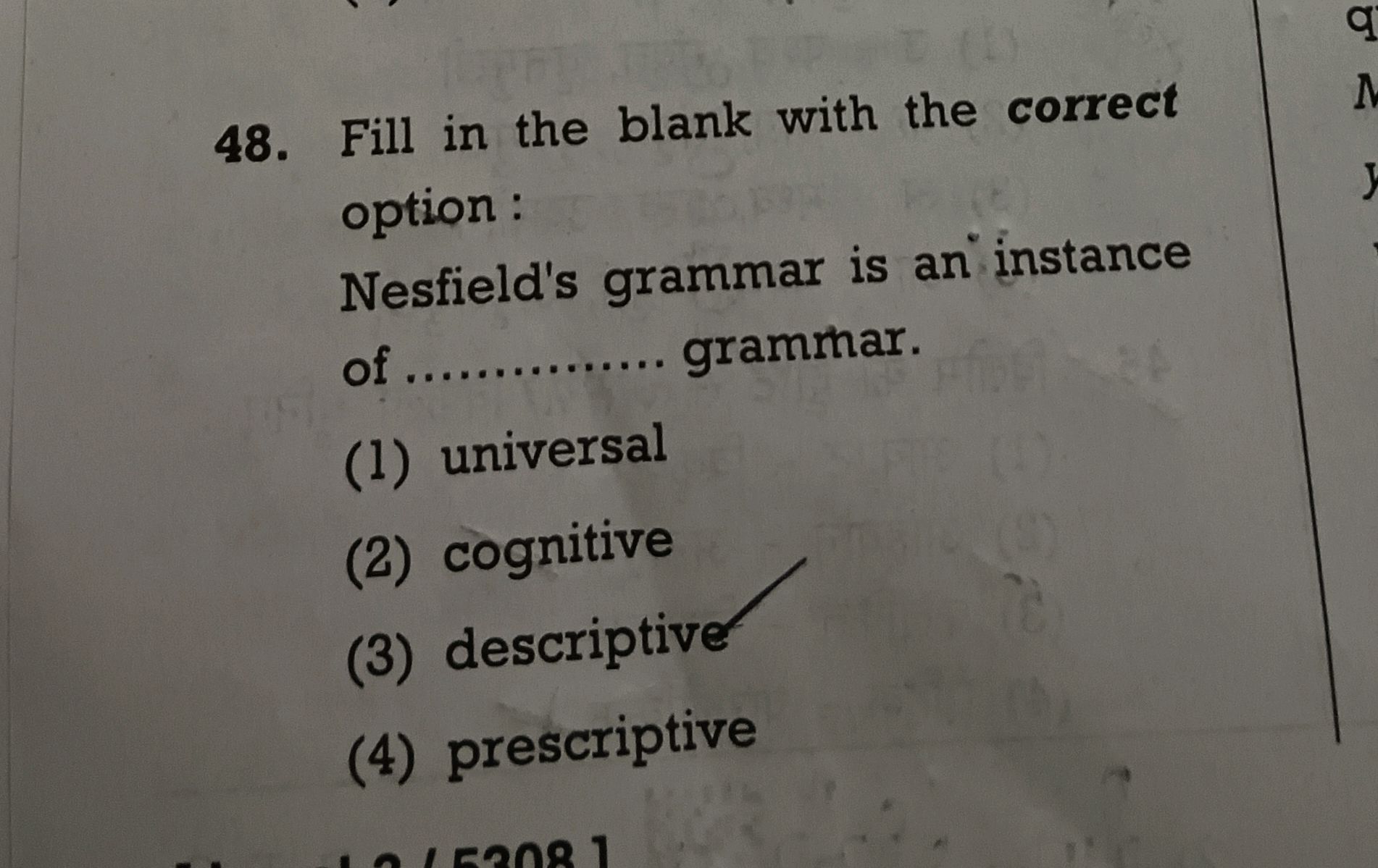 48. Fill in the blank with the correct | StudyX