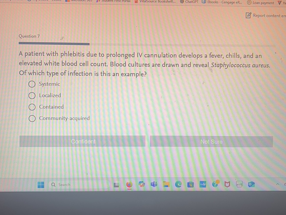 A patient with phlebitis due to prolonged IV