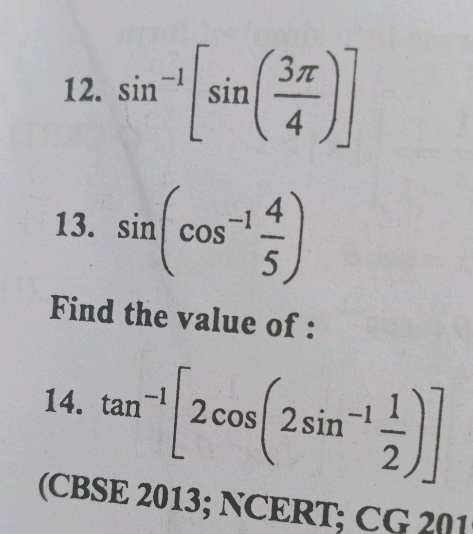 12. $ ^{-1} [ ( {3 }{4} ) ]$ 13. $ ( | StudyX