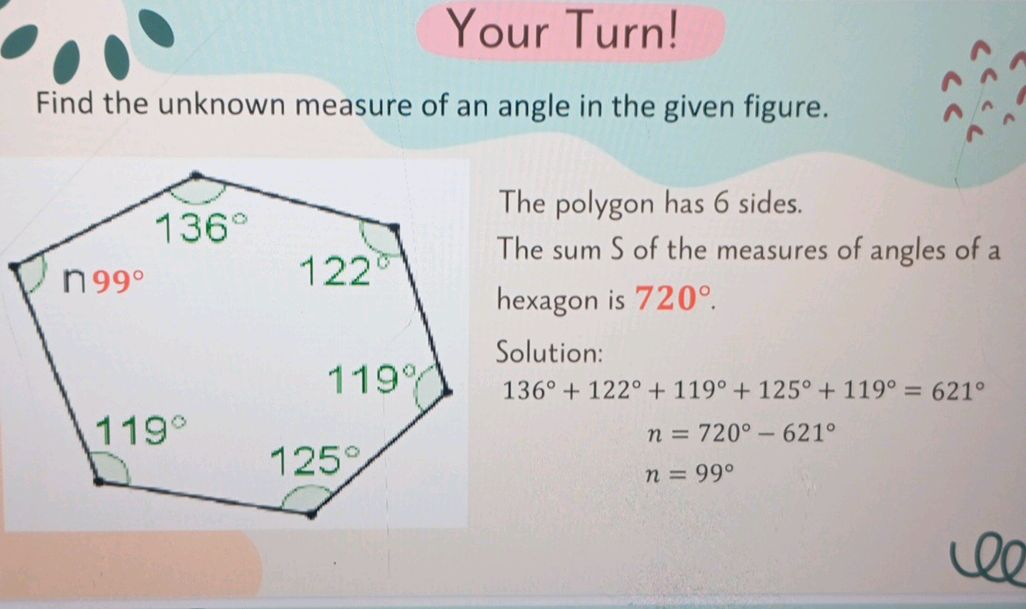 Find the unknown measure of an angle in the | StudyX