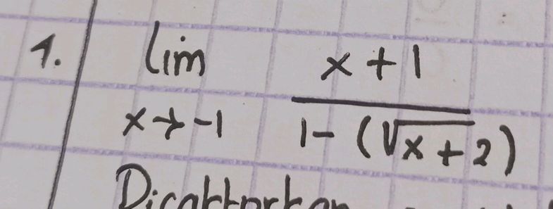 Calculate the limit of (x+1) / (1 - | StudyX