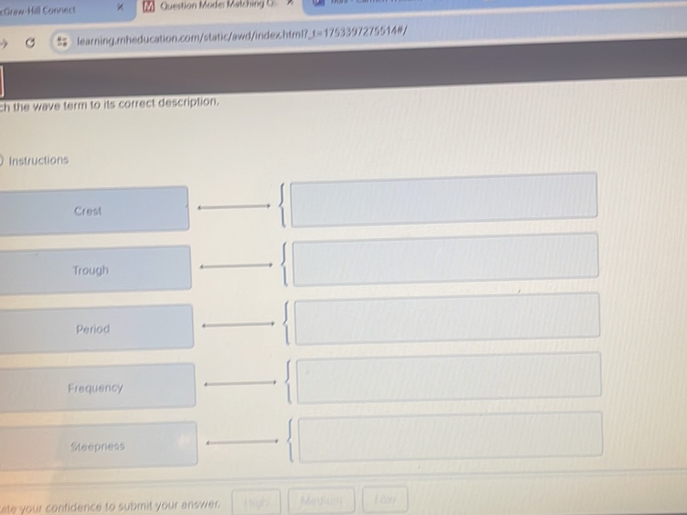 Match the wave term to its correct | StudyX