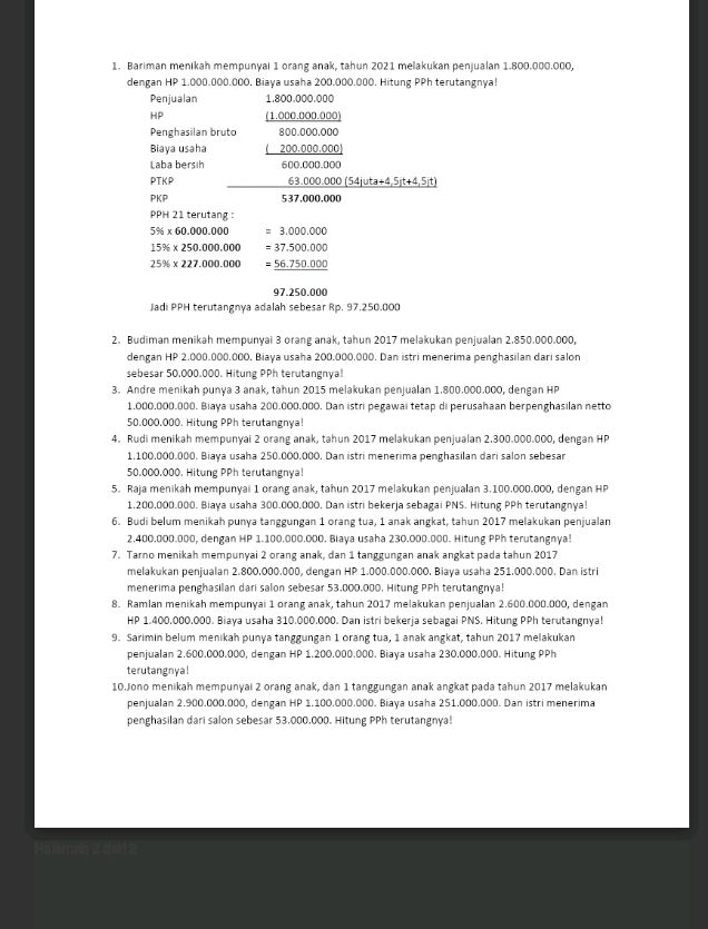1. Bariman menikah mempunyal 1 orang anak, | StudyX
