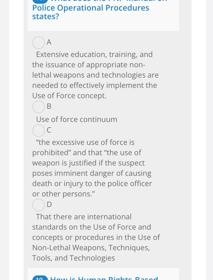 What does the PNP Manual on Police | StudyX