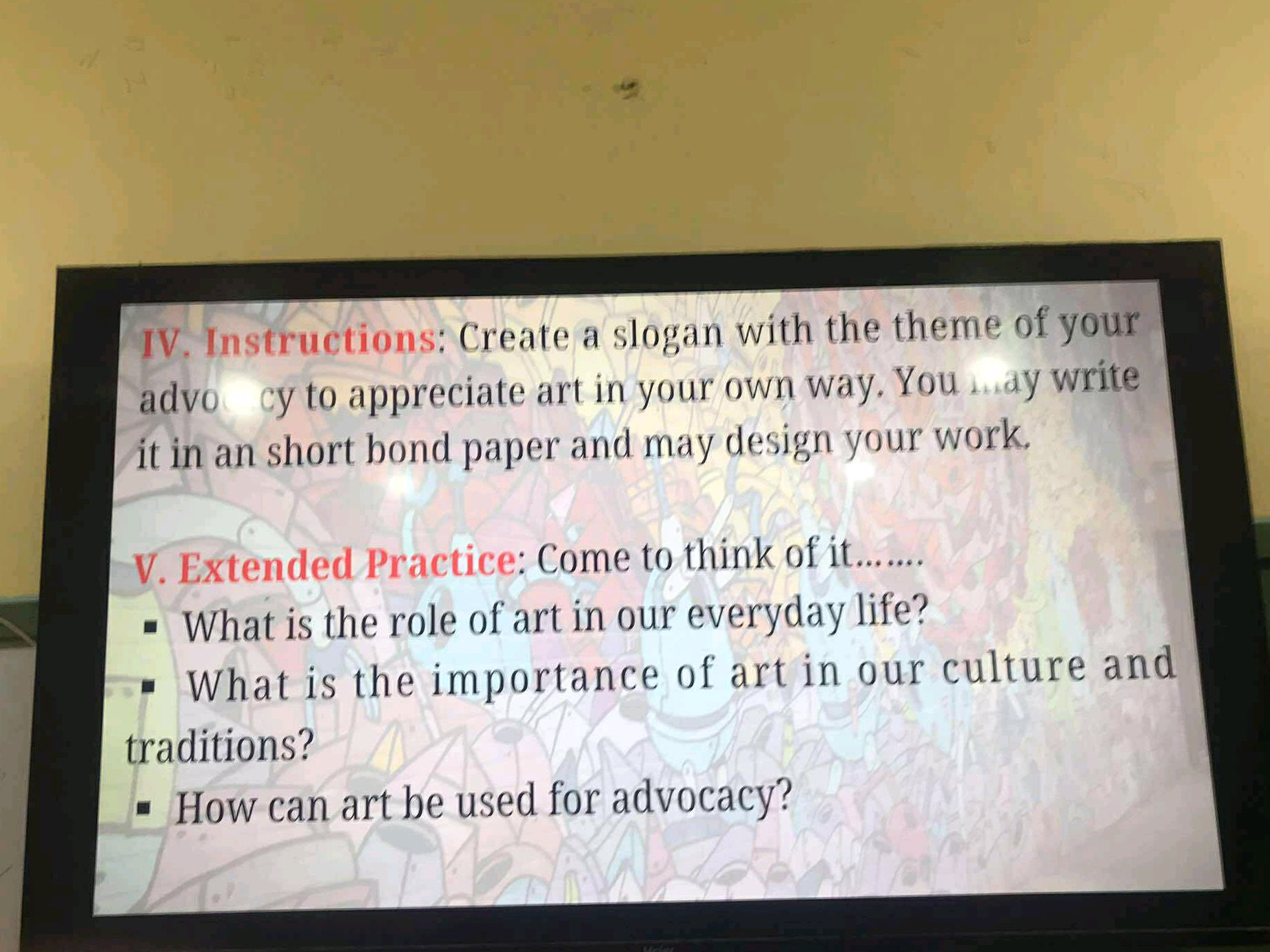 IV. Instructions: Create a slogan with the | StudyX