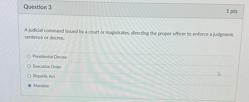 A judicial command issued by a court or