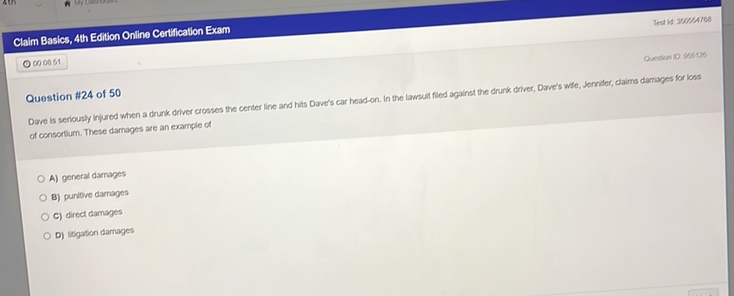 Question #24 of 50 Dave is seriously | StudyX