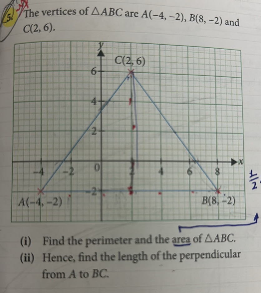 The vertices of $ ABC$ are $A(-4, -2)$,