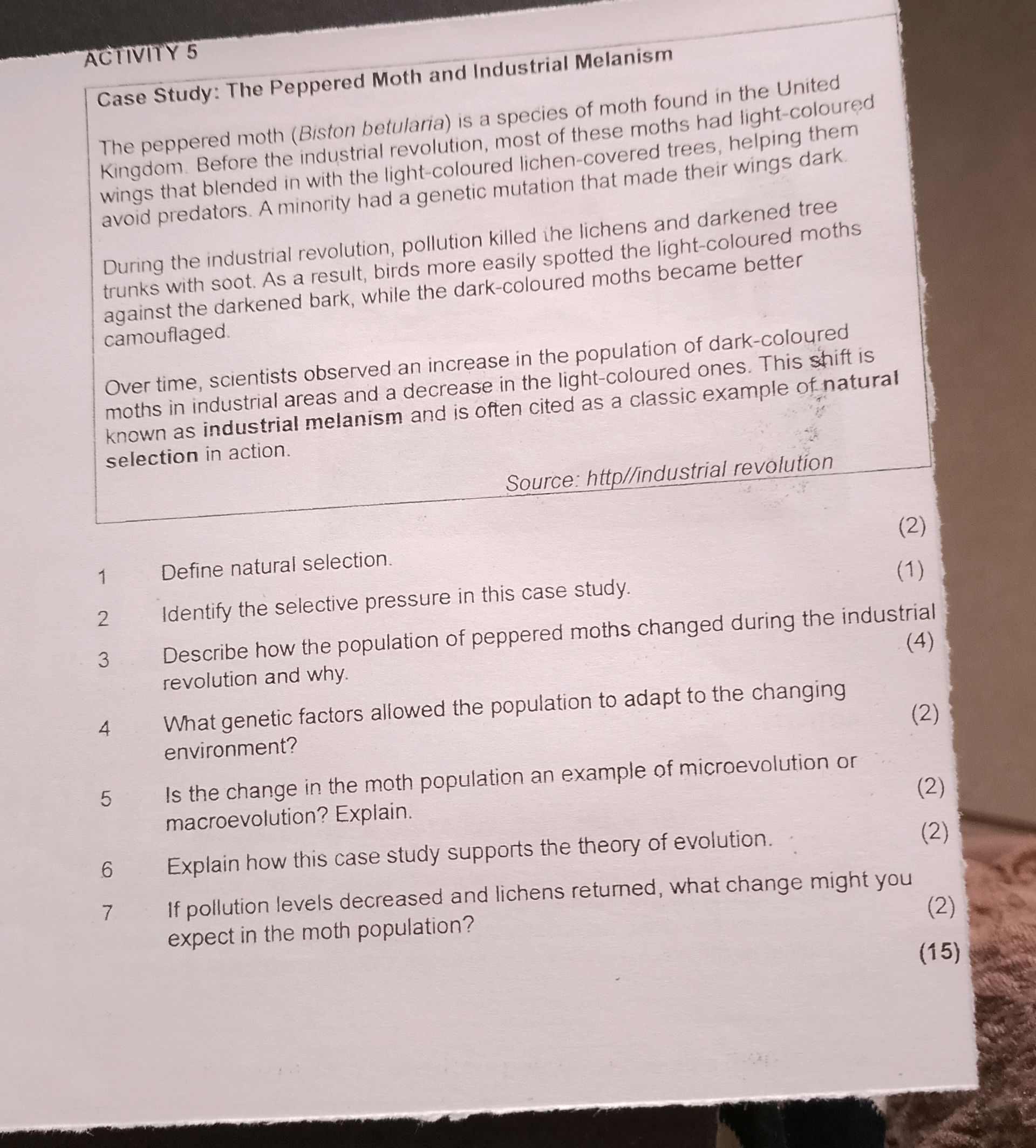 1. Define natural selection. 2. Identify | StudyX