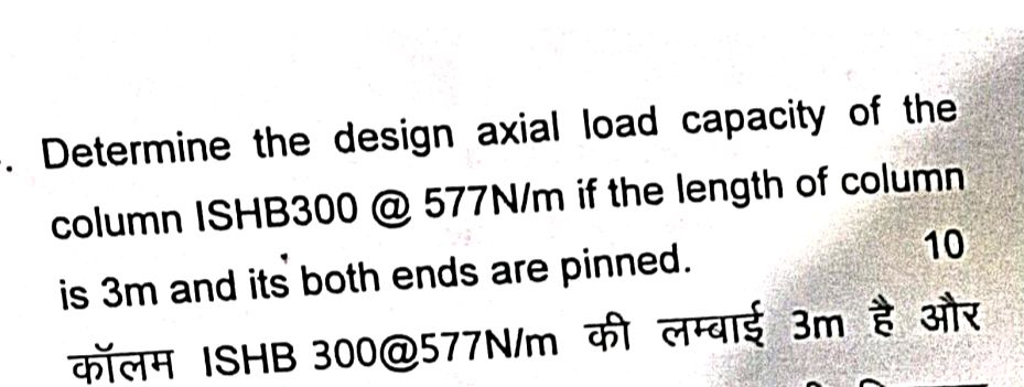Determine the design axial load capacity of | StudyX