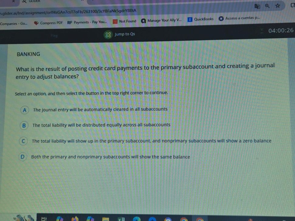 BANKING What is the result of posting | StudyX