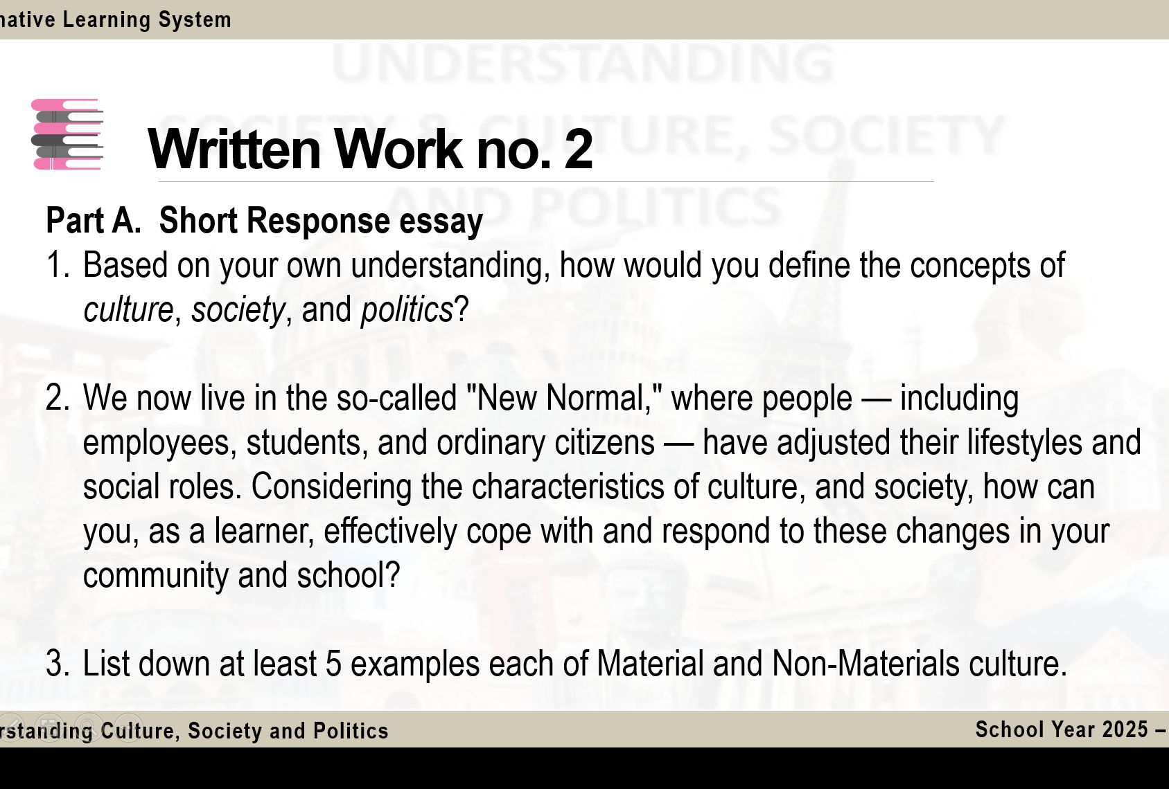 Part A. Short Response essay 1. Based on | StudyX