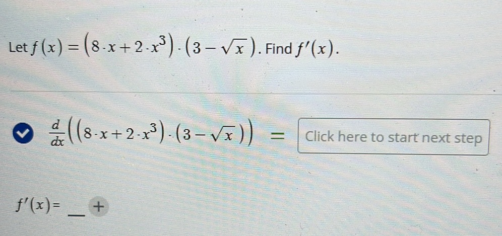 Let $f(x) = (8 - x + 2 x^3) (3 - {x})$. | StudyX